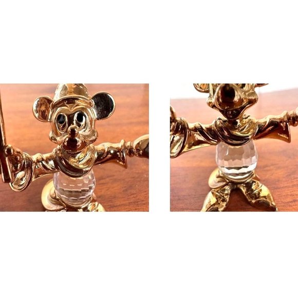 Disney | Art | Vintage Disney Mickey Mouse Crystal Gold Plated Figurine ...